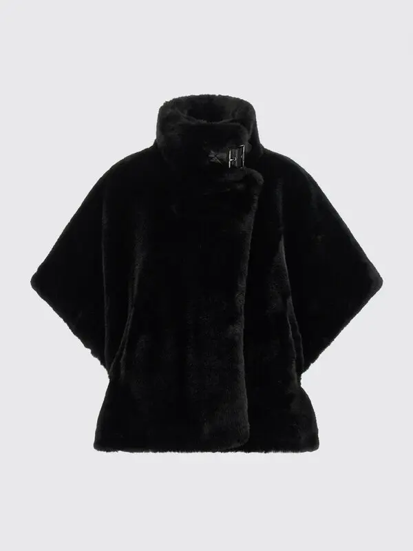 Pinko Comodino Faux Fur Short Sleeve Coat - Black