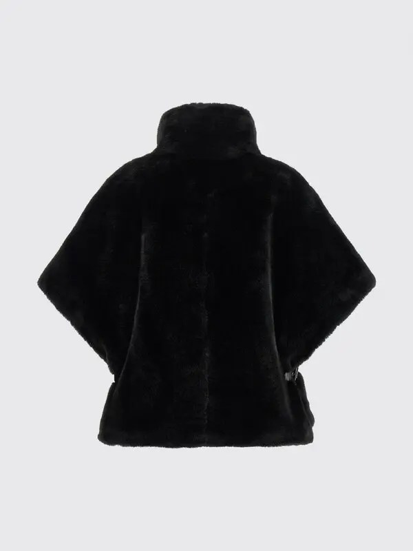 Pinko Comodino Faux Fur Short Sleeve Coat - Black