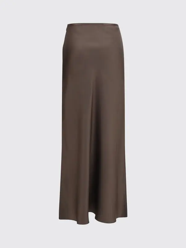 Loulou De Saison High-waisted Silk Midi Pencil Skirt - Brown