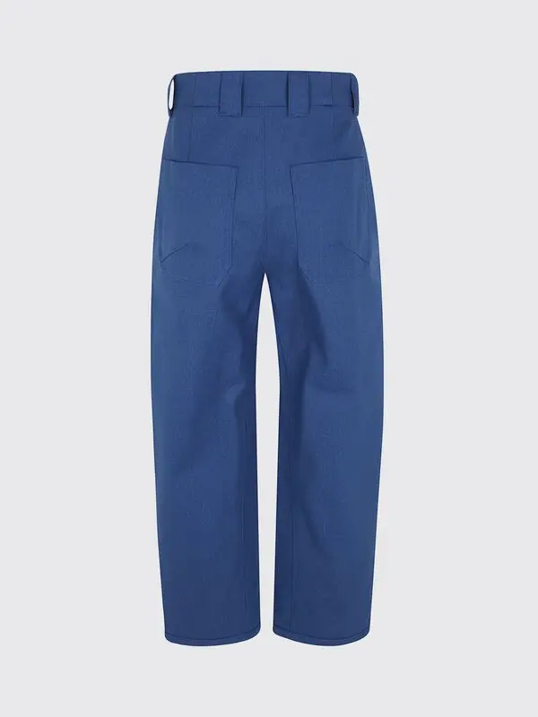 Chloé High-waisted Wide-leg Cotton Trousers With Slant Pockets - Blue