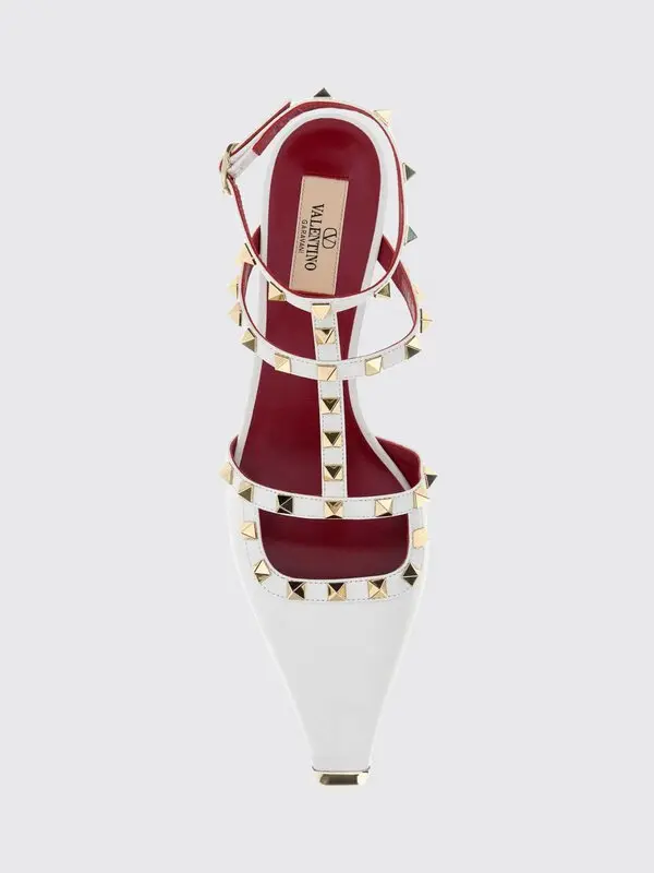 Valentino Garavani Rockstud Leather Slingback Pumps - White