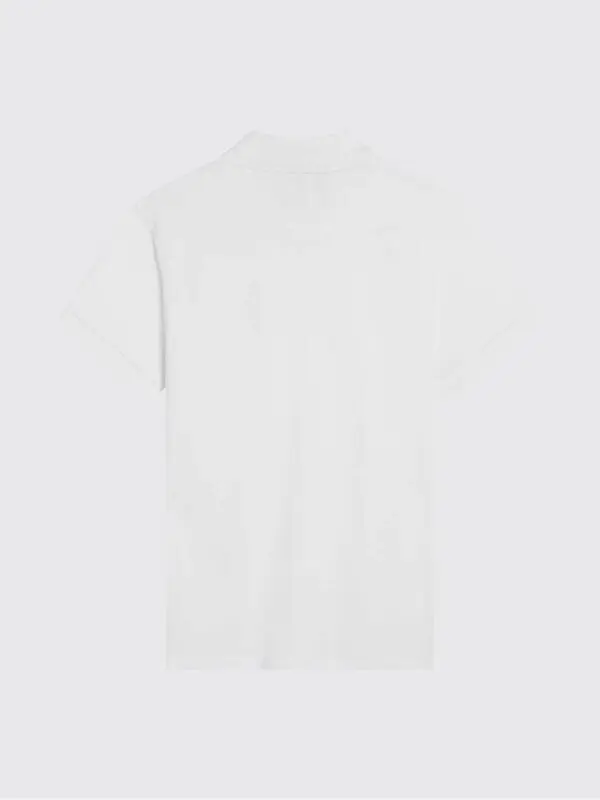 AMI Paris Slim Fit Embroidered Logo Polo Shirt In Organic Cotton - White
