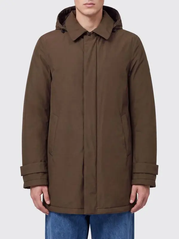 Herno Water-repellent Hooded Windbreaker Jacket In Nylon With Rear Vent - Brown