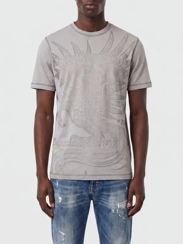 DIESEL® Slim Fit Graffiti Logo Print T-shirt In Cotton - White