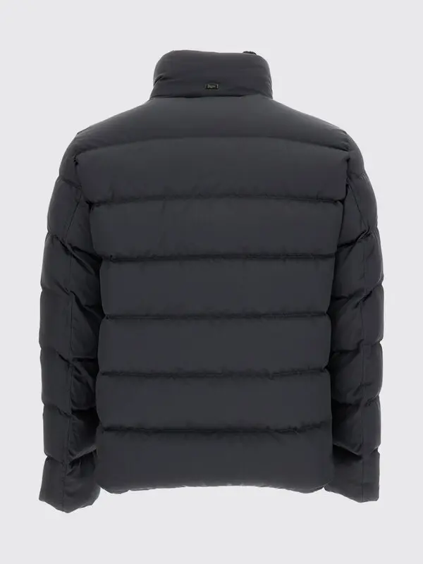 Herno High Neck Quilted Down Jacket In Water-repellent Nylon - Grey