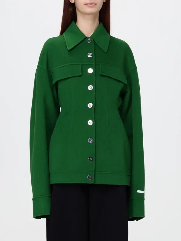 Sportmax Slim Fit Single-breasted Short Coat In Pure Virgin Wool - Olive