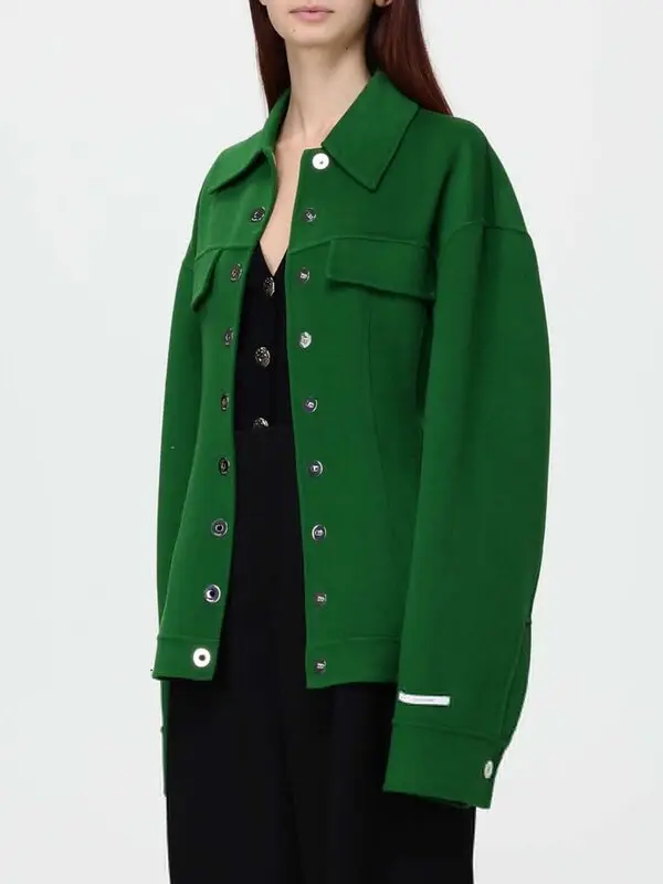 Sportmax Slim Fit Single-breasted Pure Virgin Wool Short Coat - Olive