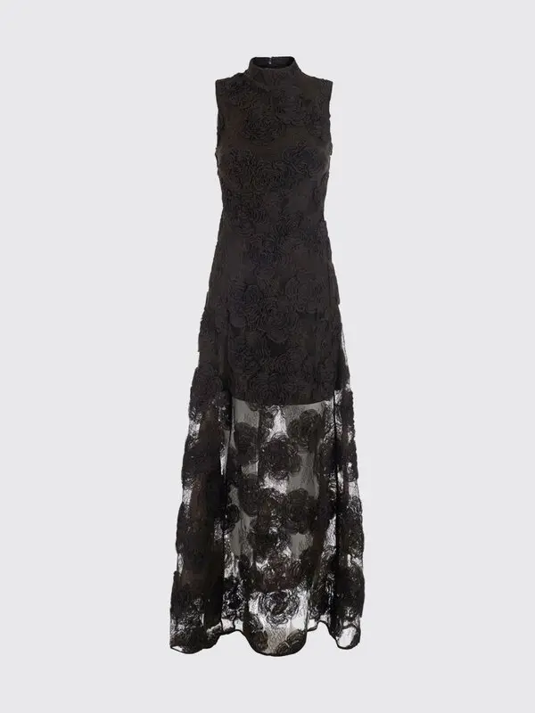 ROTATE BY BIRGER CHRISTENSEN Floral A-line Off-shoulder Mesh Midi Dress
