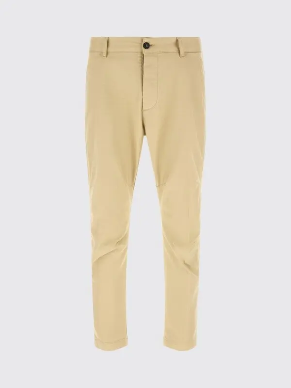 Dsquared2 Slim Fit Stretch Cotton Chino Trousers With Mid-rise Waist