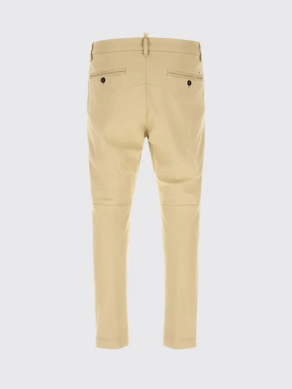 Dsquared2 Slim Fit Stretch Cotton Chino Trousers With Mid-rise Waist