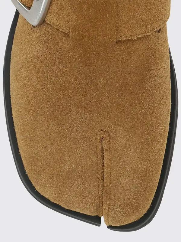 MAISON MARGIELA Tabi Suede Mules With Signature Split-toe - Brown