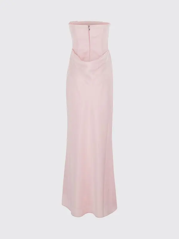 ROTATE BY BIRGER CHRISTENSEN Off-the-shoulder Draped Satin Bustier Gown For Evening Events