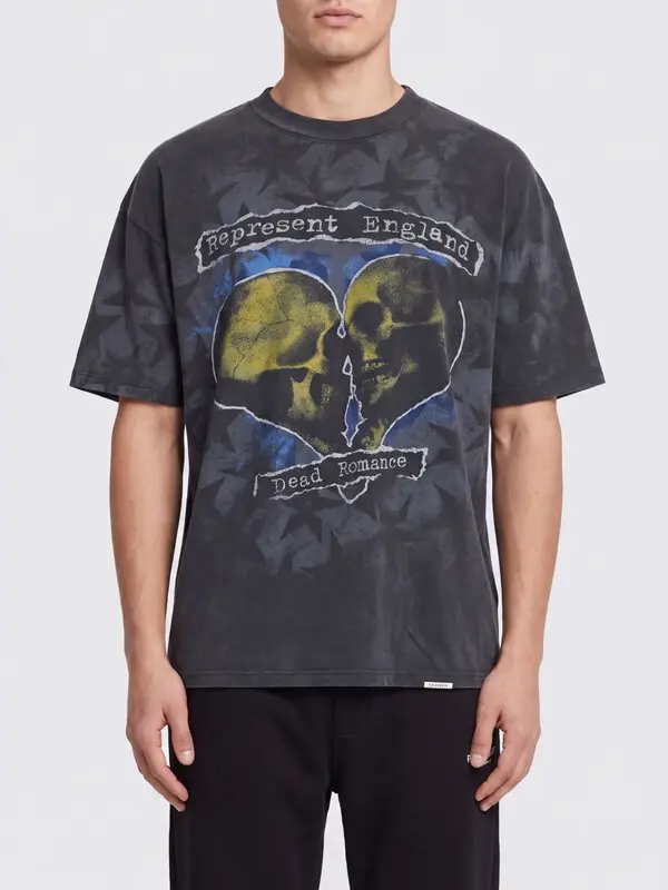 REPRESENT Skull And Graffiti Graphic Print Cotton T-shirt