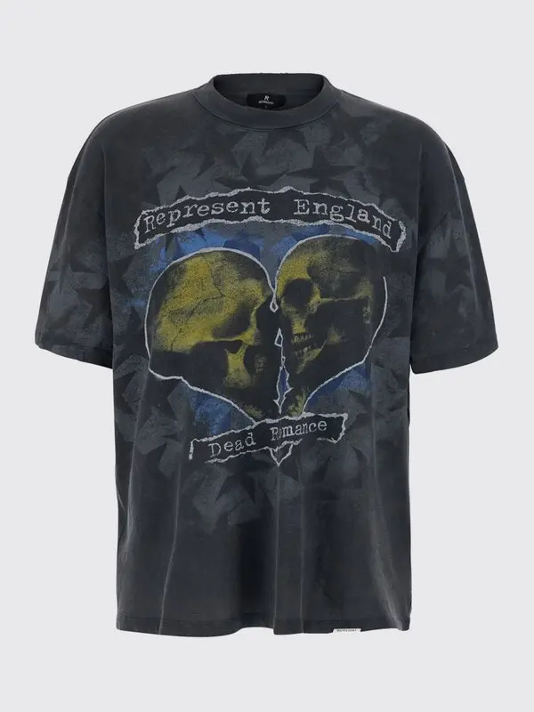 REPRESENT Skull And Graffiti Graphic Print Cotton T-shirt
