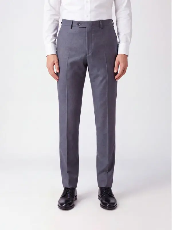 Incotex Slim Fit Wool Flannel Chinos With Off-centre Closure - Brown