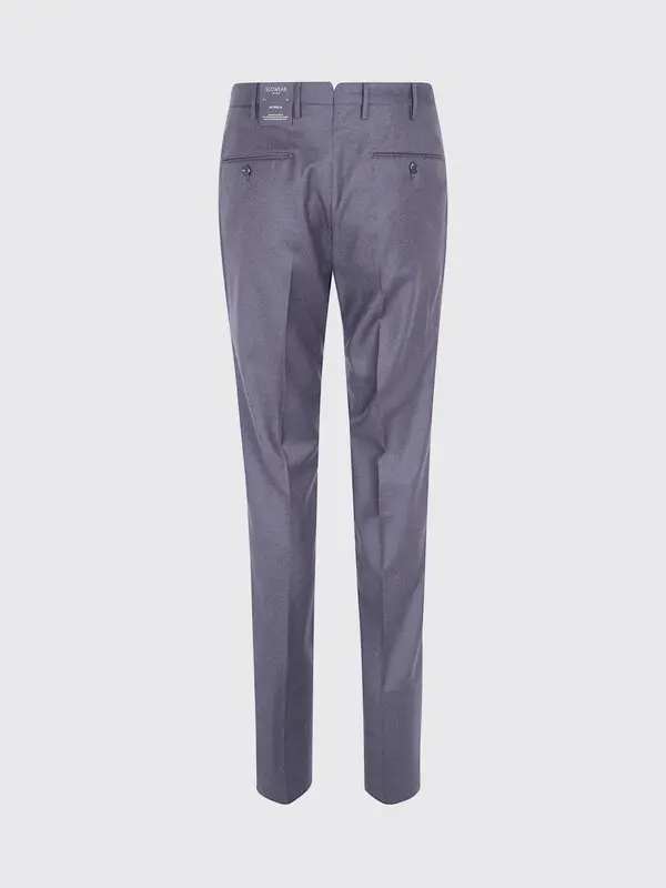 Incotex Slim Fit Wool Flannel Chinos With Off-centre Closure - Brown