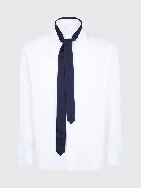 Sacai Slim Fit Classic Shirt In Cotton Blend With French Collar