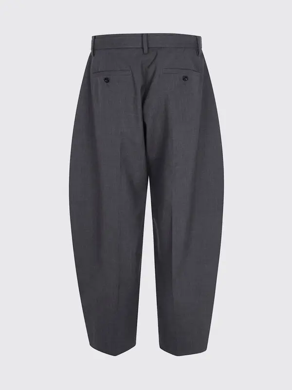 Sacai Wide-leg Wool Blend Trousers With Adjustable Belt - Brown