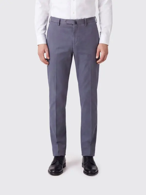 Incotex Slim Fit Stretch Cotton Chinos With Slant Pockets - Grey