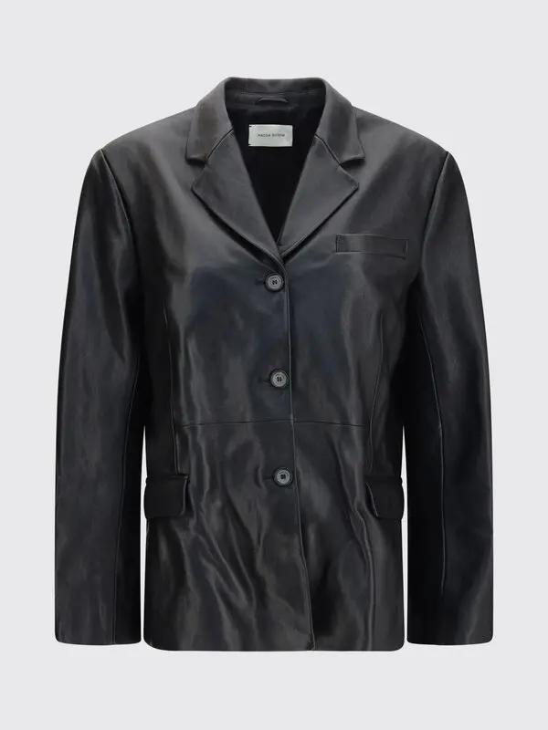Magda Butrym Single-breasted Sheepskin Leather Blazer With Flap Pockets