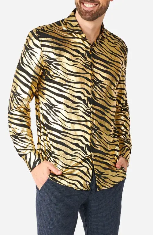 Opposuits Tiger Shiner Modern Tailored Fit Button-up Shirt
