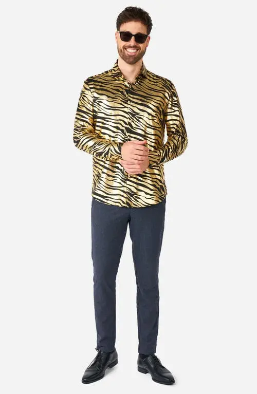 Opposuits Tiger Shiner Modern Tailored Fit Button-up Shirt