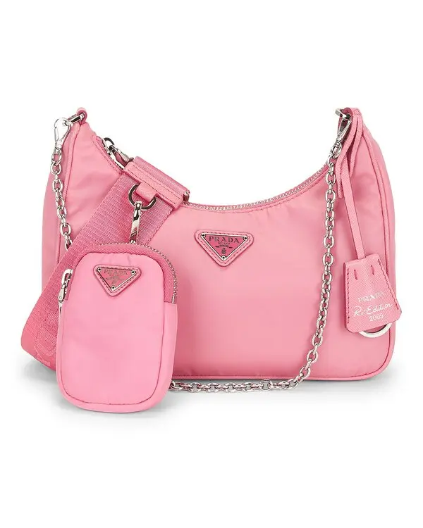 FWRD RENEW Prada Re-edition 2005 Re-nylon Shoulder Bag - Pink