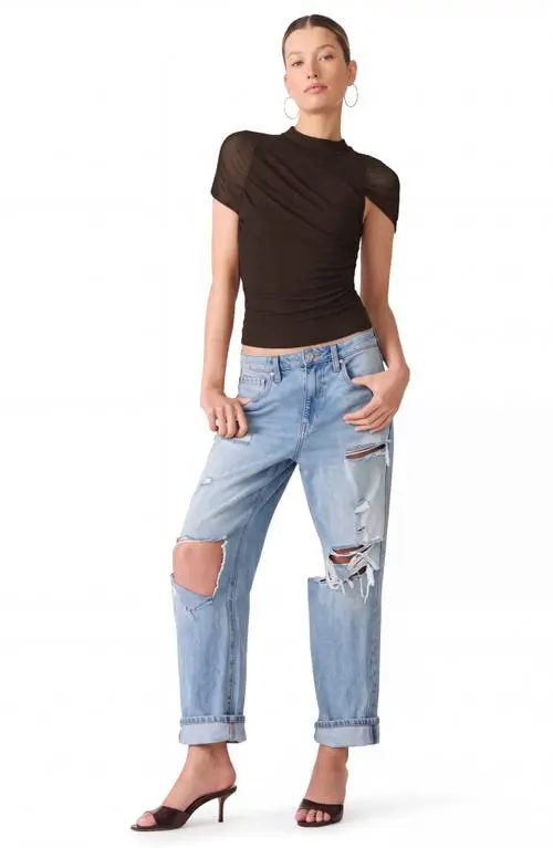 Steve Madden Kerry Mesh Top - Dark Toffee