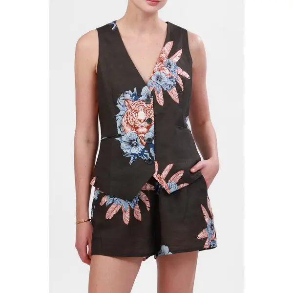 Las Surenas Vest Tiger Bloom - Grey