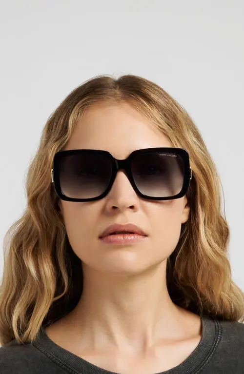 Marc Jacobs 57mm Gradient Square Sunglasses - Black/dark Grey Sf