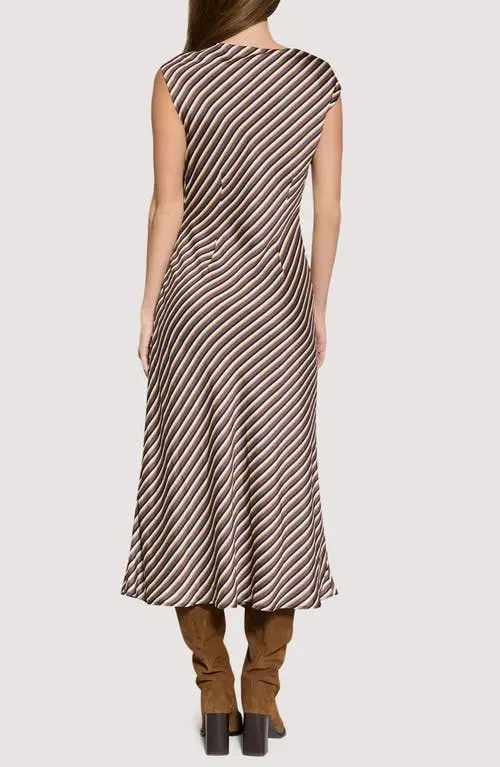 LOST + WANDER Chelsea Lane Stripe Satin Midi Dress