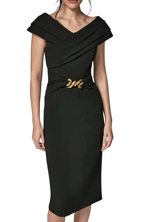 Donna Karan New York Hardware Waist Sheath Dress - Black