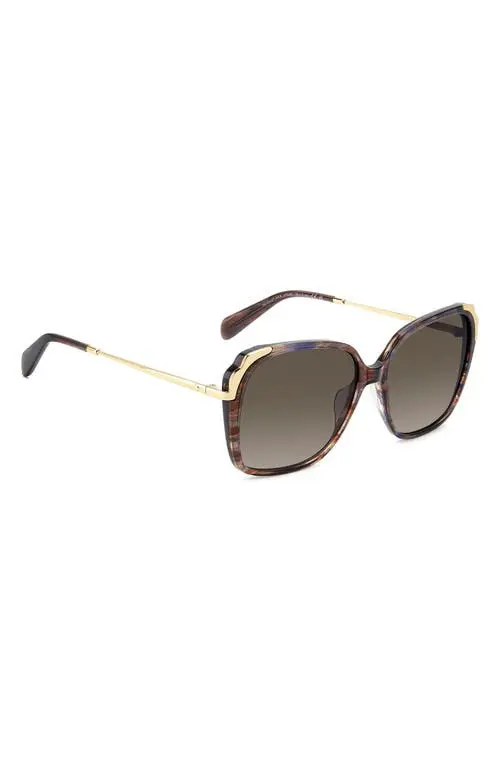 Kate Spade New York Kenley Square Frame Sunglasses - Red Havana/brown Sf