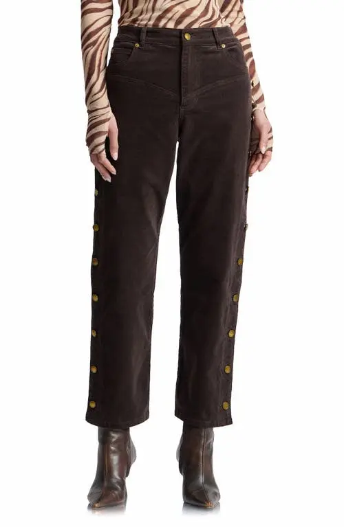 Avec Les Filles High Waist Side Shank Straight Leg Jeans