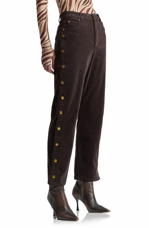 Avec Les Filles High Waist Side Shank Straight Leg Jeans