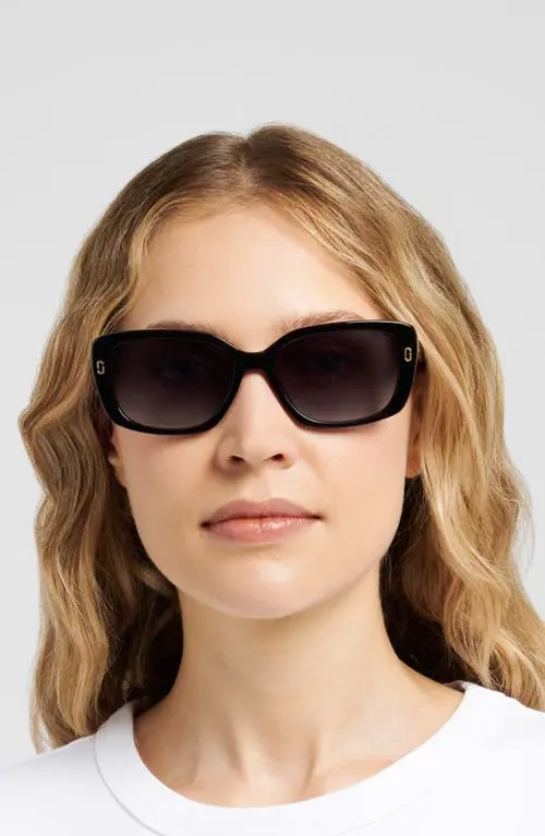 Marc Jacobs Tortoiseshell Rectangle Sunglasses - Black/dark Grey Sf
