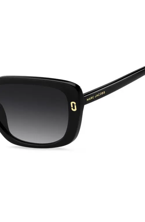 Marc Jacobs Tortoiseshell Rectangle Sunglasses - Black/dark Grey Sf