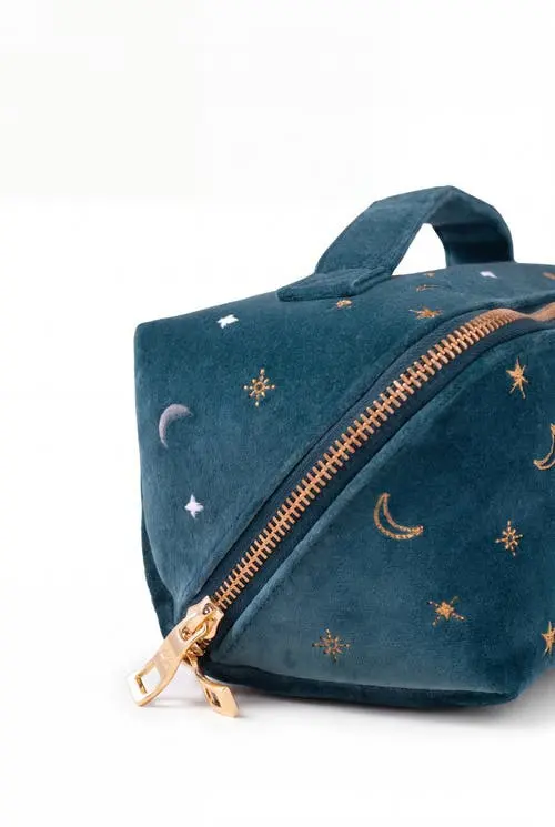 ELIZABETH SCARLETT Celestial Eye Velvet Open Flat Makeup Bag