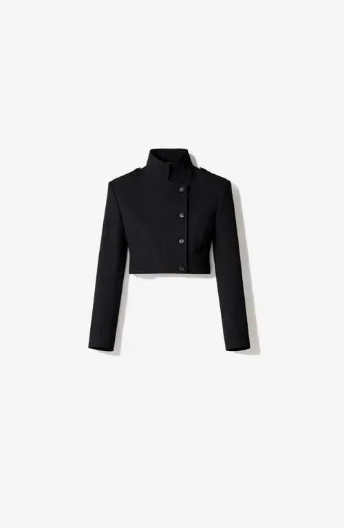 IRO PARIS Mova Cropped Jacket With High Collar And Epaulettes