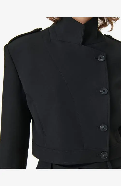 IRO PARIS Mova Cropped Jacket With High Collar And Epaulettes