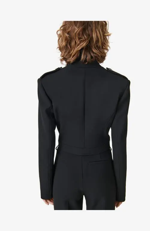 IRO PARIS Mova Cropped Jacket With High Collar And Epaulettes