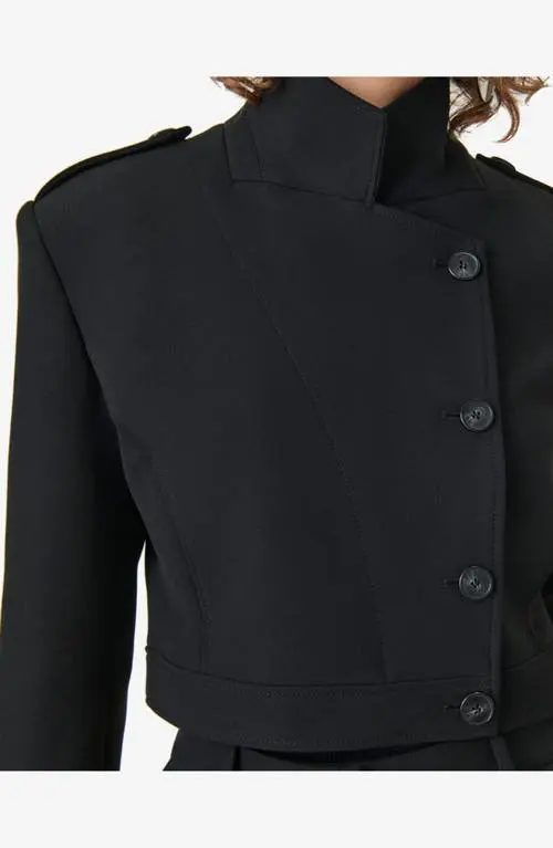 IRO PARIS Mova Cropped Jacket With High Collar And Epaulettes