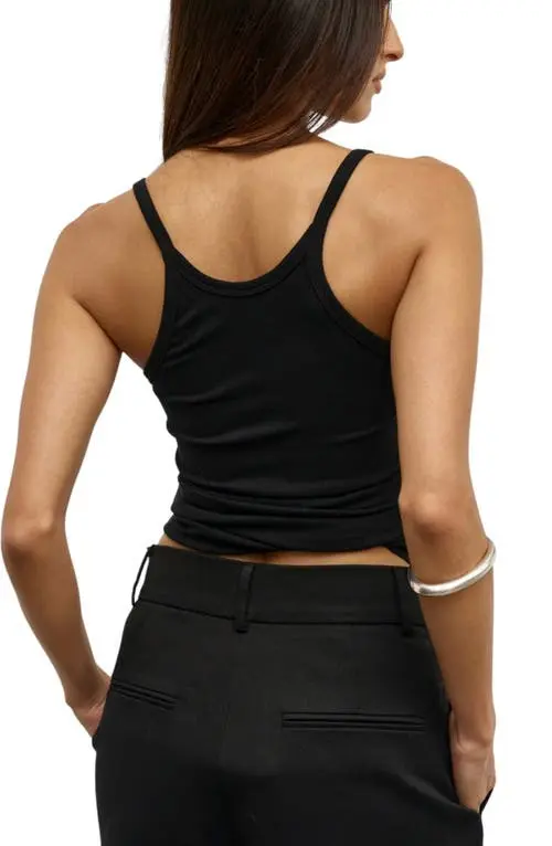 BAYSE Jayla Scoop Neck Rib-knit Tank - Black