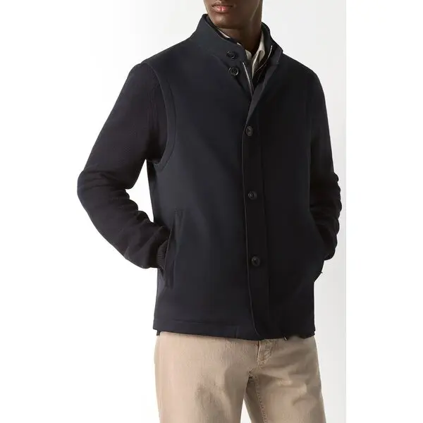 Zegna Button-front Vest - Navy Blue