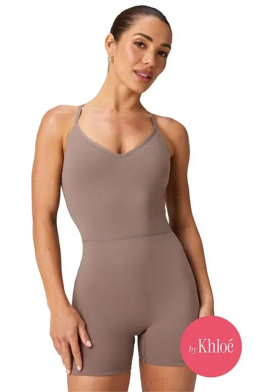 FABLETICS Booty Scrunch Pureluxe V-back Jumpsuit 4 - Desert Shadows