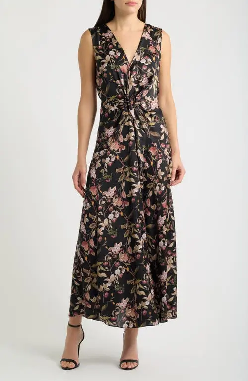 CECE DUPRAZ Floral Print Sleeveless Maxi Dress