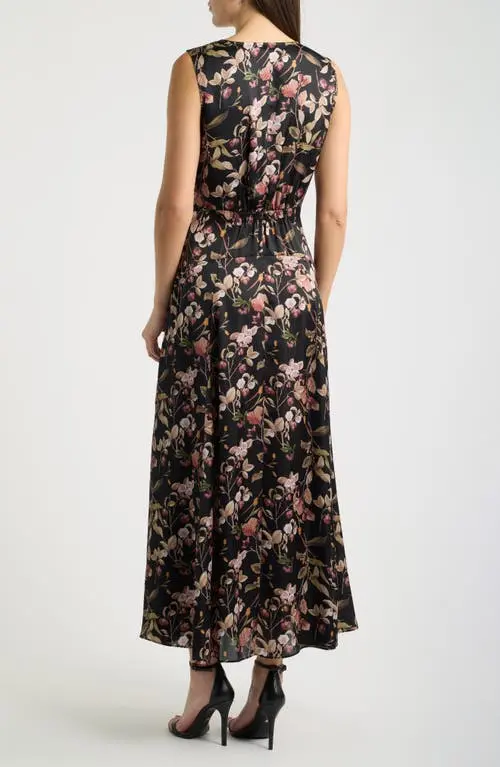 CECE DUPRAZ Floral Print Sleeveless Maxi Dress