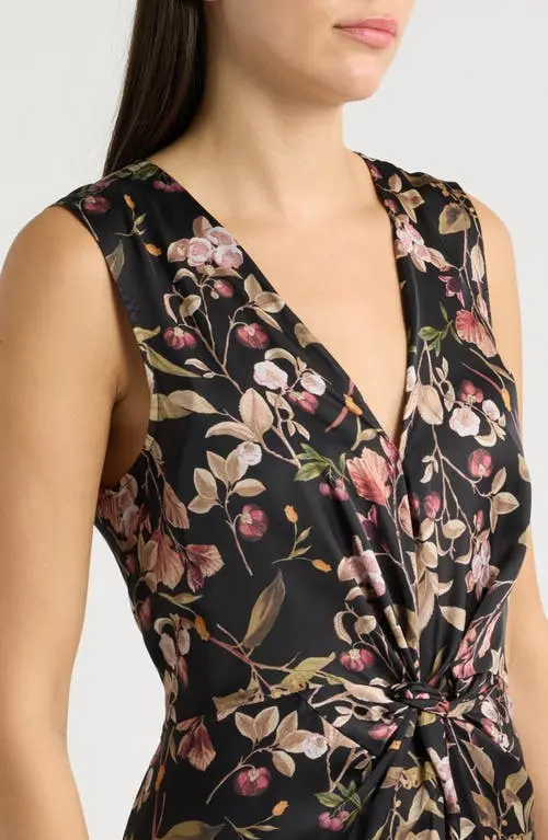 CECE DUPRAZ Floral Print Sleeveless Maxi Dress