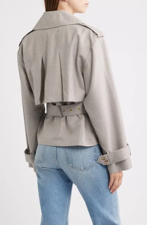 ROWING BLAZERS Houndstooth Short Trench Jacket