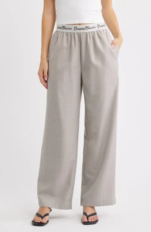 ROWING BLAZERS Houndstooth Pull On Wide Leg Pants